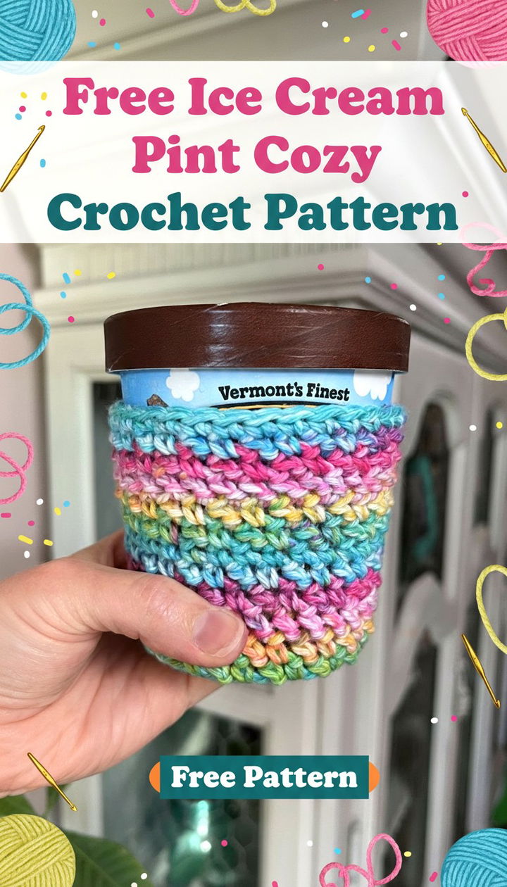 11 Easy Crochet Ice Cream Cozy Pattern (Free & Beginner‑Friendly ...