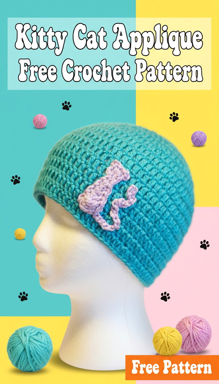 10 Easy Crochet Cat Applique Pattern (Free & Beginner‑Friendly ...