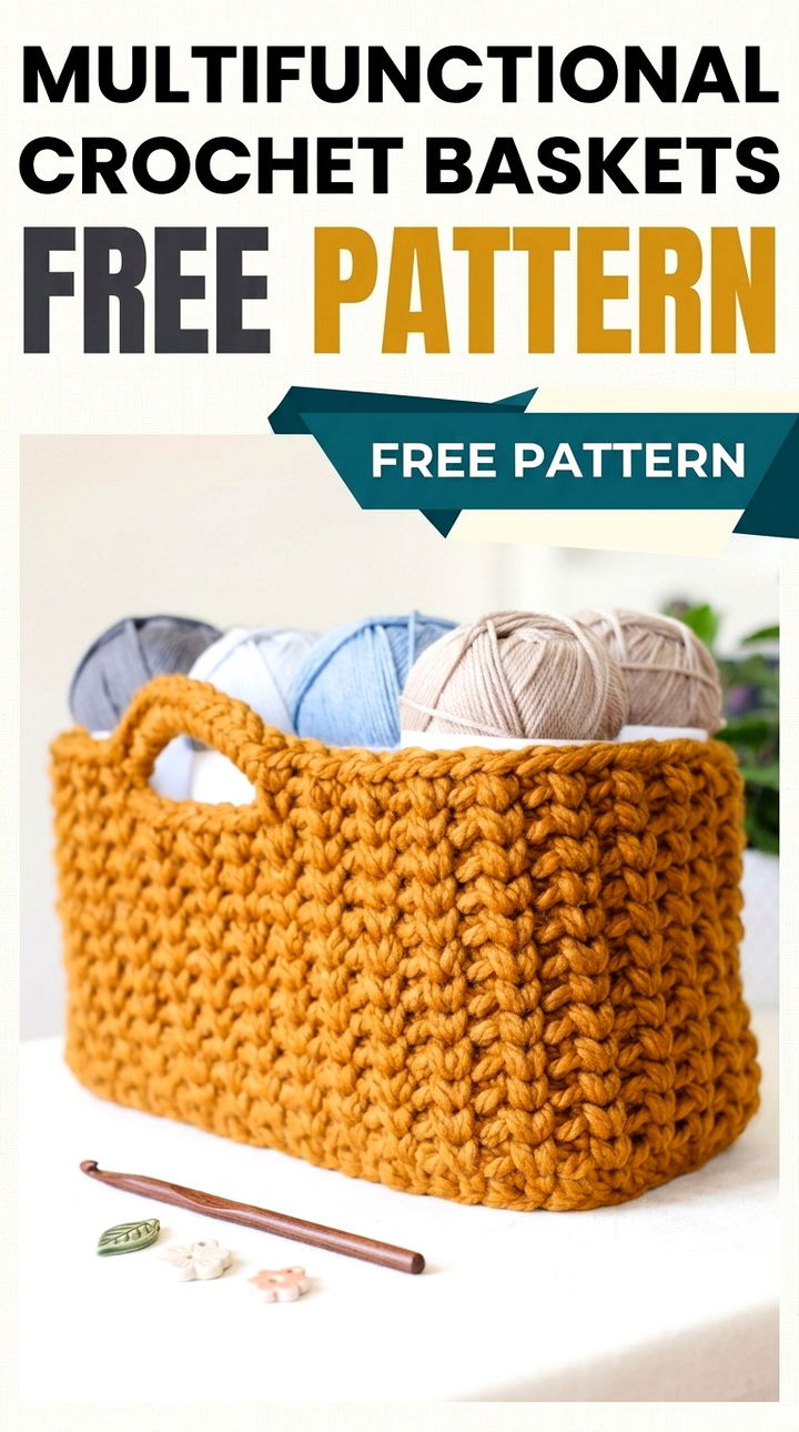 10 Sturdy Crochet Basket Patterns - Crochet with Patterns